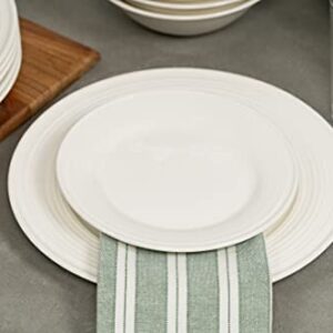 10 Strawberry Street Nova White Round 62-Piece Dinnerware Set, Service for 6