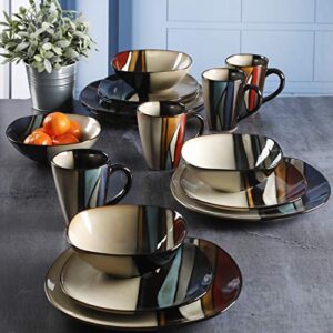 Gibson Elite Althea Reactive Dinnerware Set, Teal, Service for 4 (16pcs)