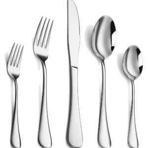 Silverware Set, 20-Piece Stainless Steel Flatware Cutlery Set Service for 4, Include Knife/Fork/Spoon, Mirror Polished and Dishwasher Safe