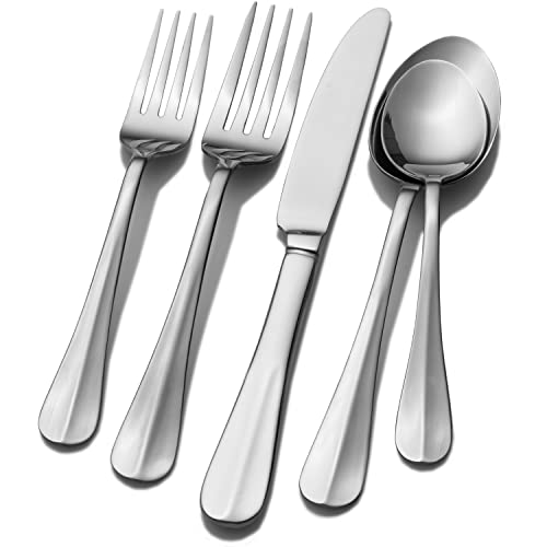 Pfaltzgraff Everyday Simplicity 53-Piece Stainless Steel Flatware Set, Service for 8