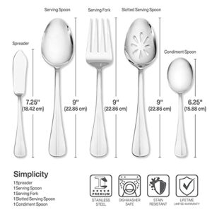 Pfaltzgraff Everyday Simplicity 53-Piece Stainless Steel Flatware Set, Service for 8