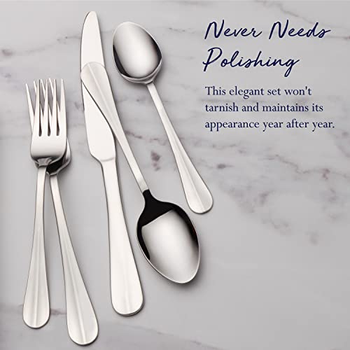 Pfaltzgraff Everyday Simplicity 53-Piece Stainless Steel Flatware Set, Service for 8