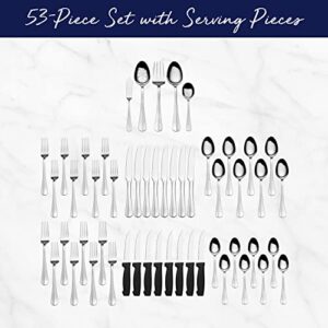 Pfaltzgraff Everyday Simplicity 53-Piece Stainless Steel Flatware Set, Service for 8