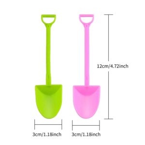 Newbested 100 PCS Colorful Mini Shovel Shape Spoons,Disposable Plastic Ice Cream Dessert Pudding Yogurt Sugar Shovel Spoon(4.8 Inch,Mixed Color)