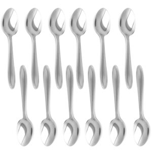 royal 12-piece table spoons set - 18/10 stainless steel dinner spoons, mirror polished flatware utensils - great salad spoons, use for home, kitchen, or restaurant(12 mini dessert spoons)