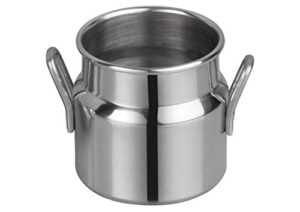 winco mini serving milk can, silver