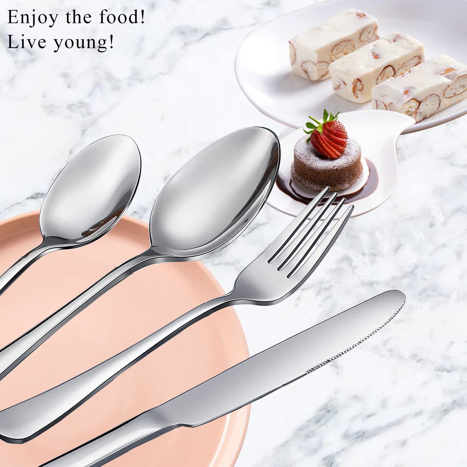 Silverware Set, 20 Piece Silverware Set Service for 4, Premium Stainless Steel Flatware Set, Mirror Polished Cutlery Utensil Set, Include Fork Knife Spoon Set, Kitchen Utensils, Dishwasher Safe