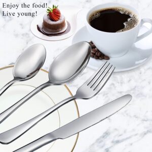 Silverware Set, 20 Piece Silverware Set Service for 4, Premium Stainless Steel Flatware Set, Mirror Polished Cutlery Utensil Set, Include Fork Knife Spoon Set, Kitchen Utensils, Dishwasher Safe