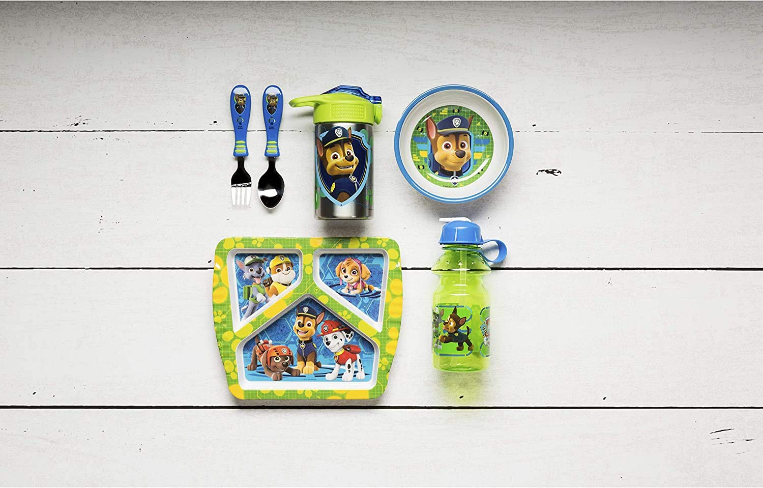 Zak Designs Paw Patrol Easy Grip Flatware Fork And Spoon Utensil Set – Perfect for Toddler Hands With Fun Characters, Contoured Handles And Textured Grips, Paw Patrol Boy