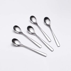 wenkoni 6.1"small dessert spoons, yogurt spoons,coffee spoons,espresso spoons,ice cream spoons,18/8 (sus 304) stainless steel spoons for coffee,ice cream,dessert,yogurt,pudding 5 pcs set.