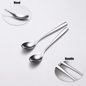 Wenkoni 6.1"Small Dessert Spoons, Yogurt Spoons,Coffee Spoons,Espresso Spoons,Ice Cream Spoons,18/8 (SUS 304) Stainless Steel spoons for Coffee,ice cream,dessert,yogurt,pudding 5 pcs Set.