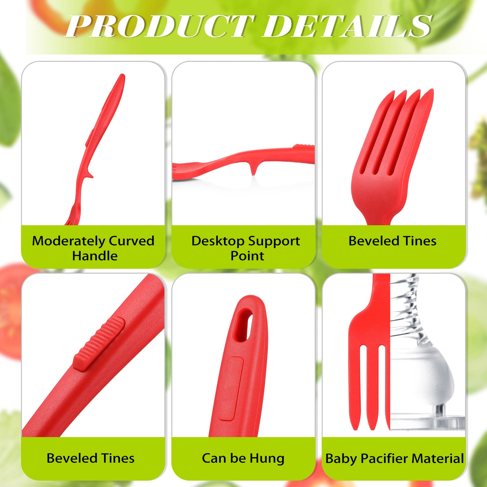 2 Pcs Silicone Flexible Fork Silicone Fork Heat-Resistant Cooking Fork Dishwasher Safe Blending Fork Kitchen Non Stick Fork Ultimate Fork for Mix Ingredients, Mash Food, Whisk Eggs (Red, Black)