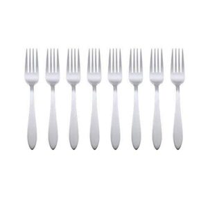 oneida taylor everyday flatware dinner forks, set of 8, 18/0 stainless steel, silverware set, 1.5 x 3.75 x 8.6 inches