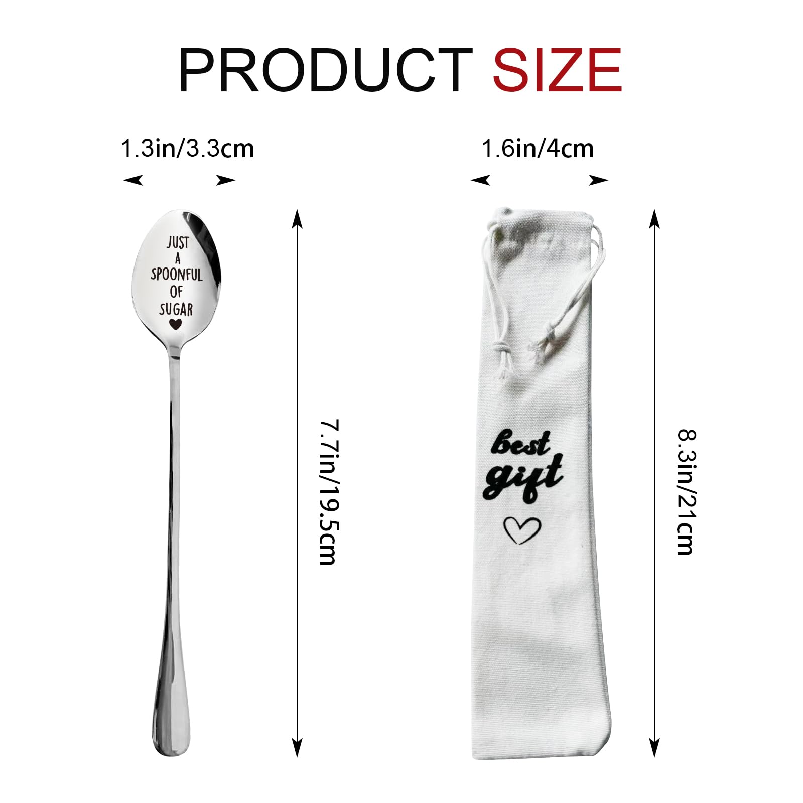 YROVWENQ Just a Spoonful of Sugar Spoon for Friends or Dessert Sugar Coffee Lover Funny Birthday Gift