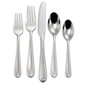 oneida dylan 42 piece everyday flatware, service for 8, 18/0 stainless steel, silverware set