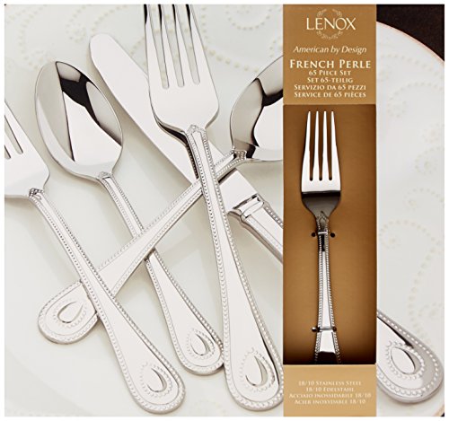 Lenox 829739 French Perle Flatware Set, 11.30 LB, 65-Piece