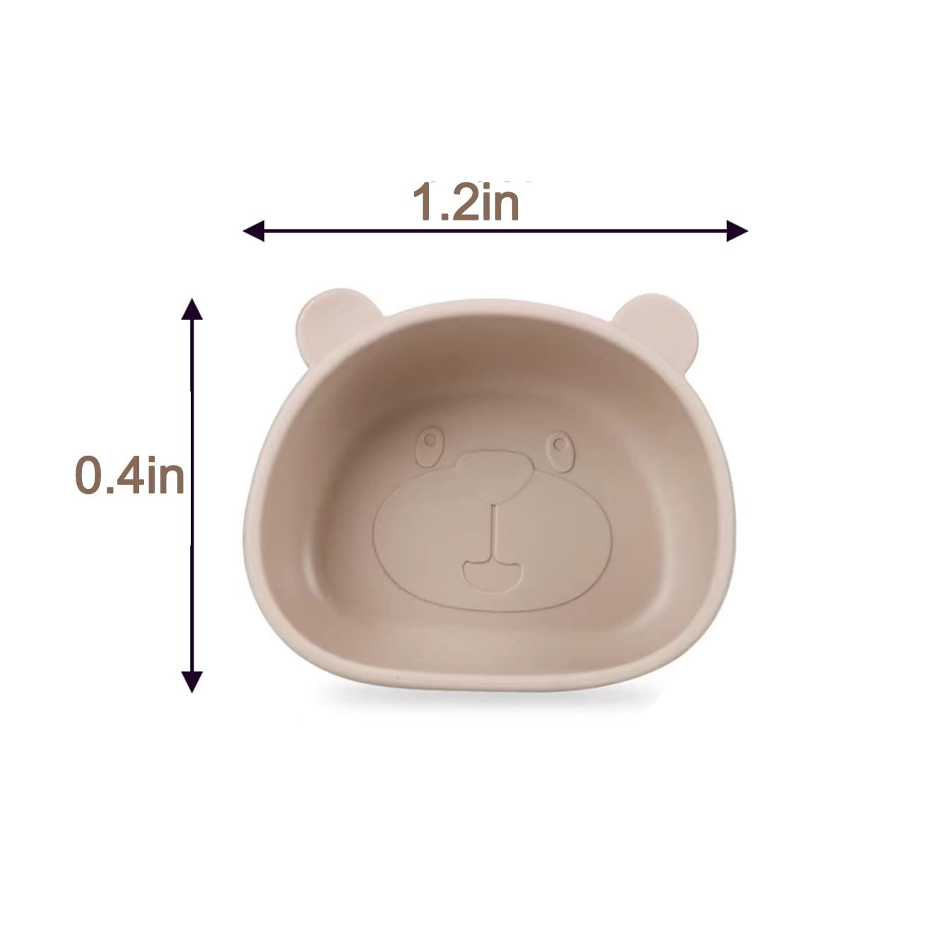 PandaEar Baby led Weaning Supplies BLW, Silicone Suction Toddler Plate Suction Bowl and Spoon for Self Feeding, Toddler Utensils Feeding Set Baby Eating Supplies (Bear Shape Tawny)