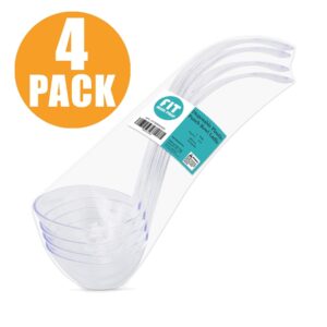 [4 Pack] 5 oz Plastic Punch Bowl Ladle - Clear Serving Spoon for Dressings, Soup, Sauce, Fruit Juices in Cocktail Parties Banquets Catering, One-Piece Disposable Commercial Grade Acrylic Scoop