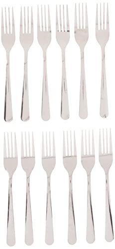 Winco 12-Piece Windsor Dinner Fork Set, 18-0 Stainless Steel,Silver