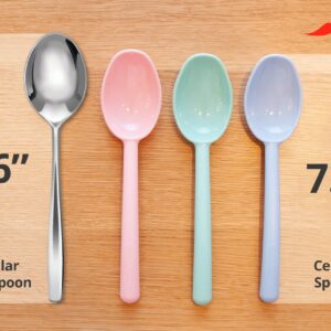 Pikanty - Plastic Spoon Portable Cereal, Soup, Porridge, Spoons Reusable Dinner Scoops for Home Kitchen Buffet Restaurant Flatware | Made in USA