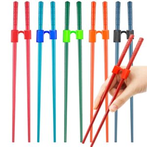 fejapa 5 pairs reusable chopstick helpers dishwasher safe training chop sticks adult practice chopsticks beginners right left handed chinese sticks learning chopsticks holder with clip trainer