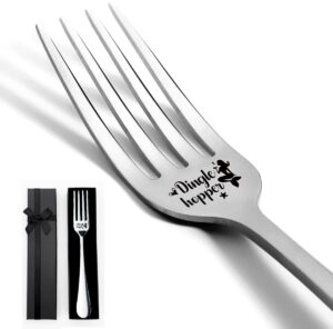 xikainuo dingle hopper funny engraved stainless steel fork, funny gift for kids little mermaid fan, husband wife boyfriend girlfriend, best birthday valentine christmas gift