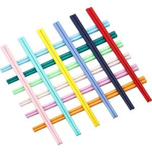 boao 12 pairs reusable fiberglass chopsticks, dishwasher safe lightweight chopsticks set (multicolor)