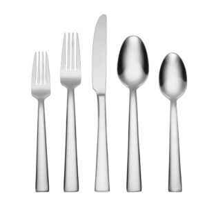 oneida madison avenue 45 piece casual flatware set, 18/0 stainless, service for 8,silver,45pc