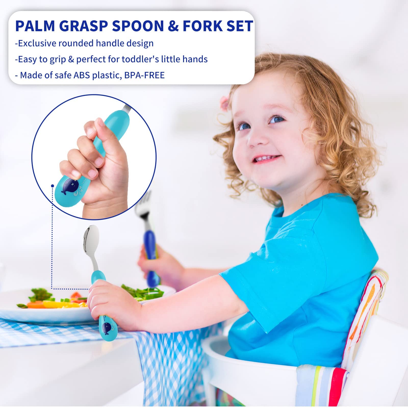 Lehoo Castle Toddler Silverware Set, 6 Pcs Toddler Utensils Stainless Steel, Boys Kids Silverware Set, Safe Toddler Forks and Spoons