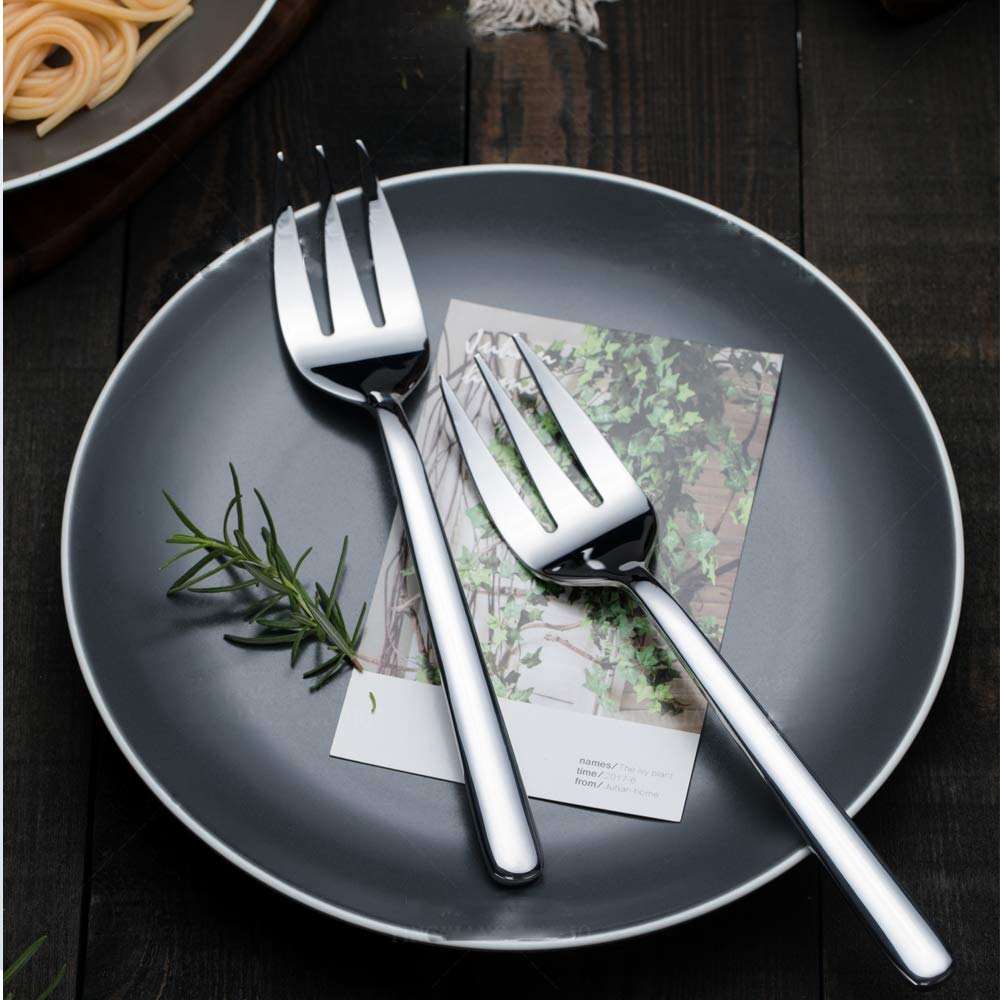 Enwinner Serving Platters Forks Stainless Steel Buffet 9 inch Utensils Cake Butter Pastry Servers (4 pcs serving forks)