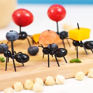 GXXMEI 36PCS Ant Toothpicks Fruit Dessert Fork Reusable Ant Food Pick Animal Appetizer Forks for Snack Cake Dessert for Kitchen Baby Shower Wedding Birthday Party