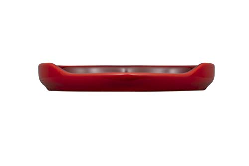 Le Creuset Cerise Stoneware Heart Shaped Spoon Rest, 5.25"