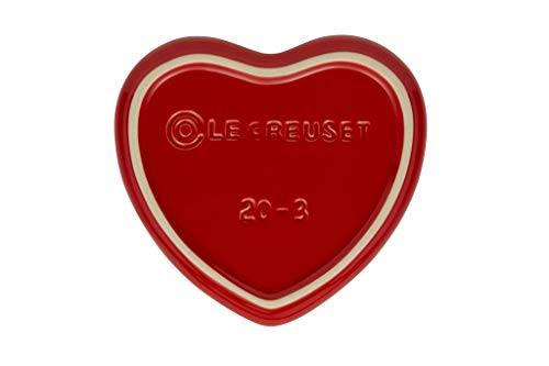 Le Creuset Cerise Stoneware Heart Shaped Spoon Rest, 5.25"