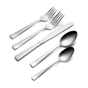 Oneida Avery 90 Piece Casual Flatware Set, 18/0 Stainless, Service for 12,Silver