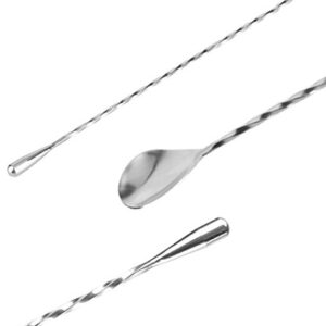 12 Inches Stainless Steel Bar Spoon, Bartender Cocktail Shaker Cocktail Mixing Spoon,Spiral Pattern