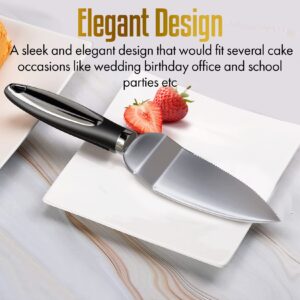 Wedding Cake Knife and Server Set, Cake Cutter And Server Spatula Set for Cakes Non Slip Rubber Handle, Serrated Stainless Steel Blade Cake Cutting Set for Weddings, Anniversaries, Birthday Parties