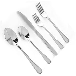 silverware set, evolution todayshome 20 piece stainless steel flatware, service for 4 cutlery set utensils, for home kitchen restaurant, include knives spoons forks, mirror polished, dishwasher safe