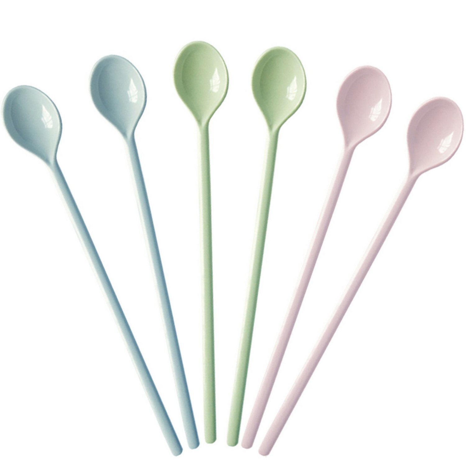 Gohh Long Handle Spoons 7.2 Inch: Latte Machiatto, Tall Iced Tea, Ice Cream Sundae, Coffee, Tea, Cocktail or Hot Chocolat Stirring Longdrink Spoons, Set of 6