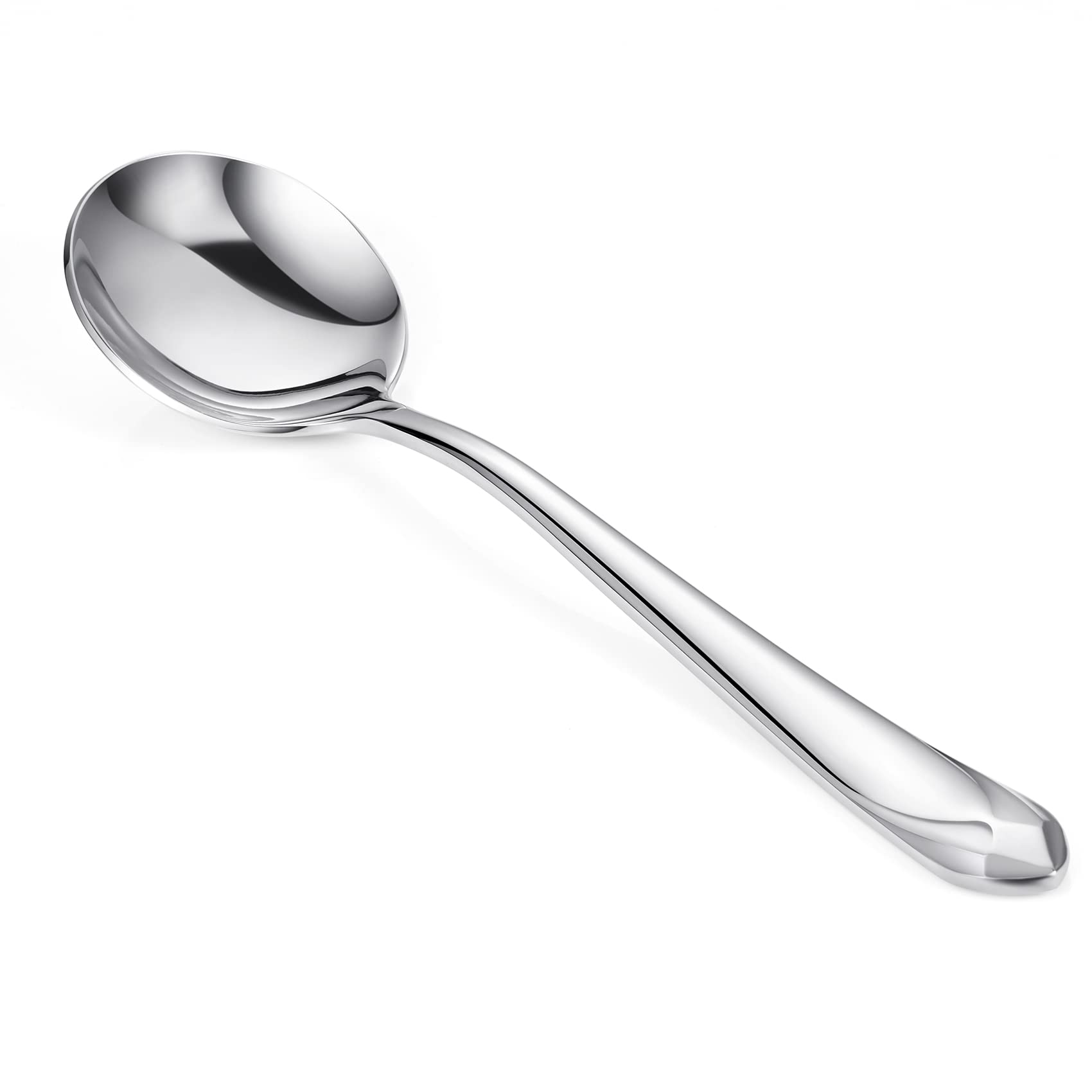 KEAWELL Premium Elena Spoon, 4-Piece Spoon Set, 18/10 Stainless Steel, Mirror Polished, Dishwasher Safe (7.5" Soup Spoon)