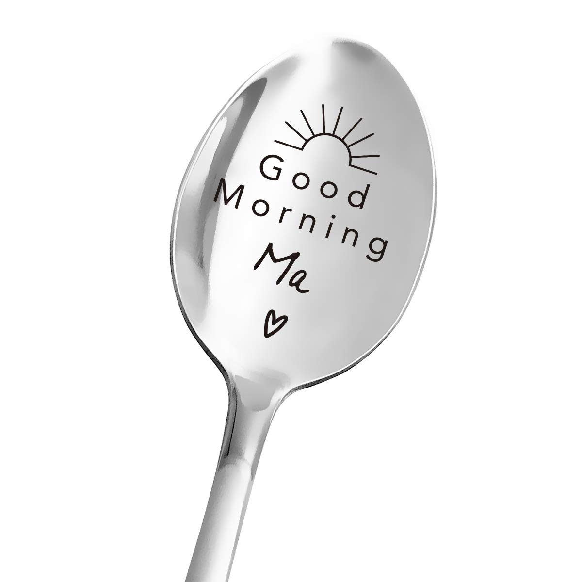 Best Mom Gifts - Good Morning Ma Spoon - Funny Mom Spoon Engraved Stainless Steel - Tea Coffee Spoon - Mom Gift from Daughter Son Husband - Perfect Mother's Day/Birthday/Christmas Gifts