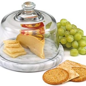 Norpro Glass Cheese Dome with Marble Base , Off-White