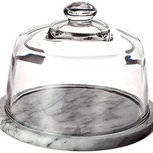 Norpro Glass Cheese Dome with Marble Base , Off-White