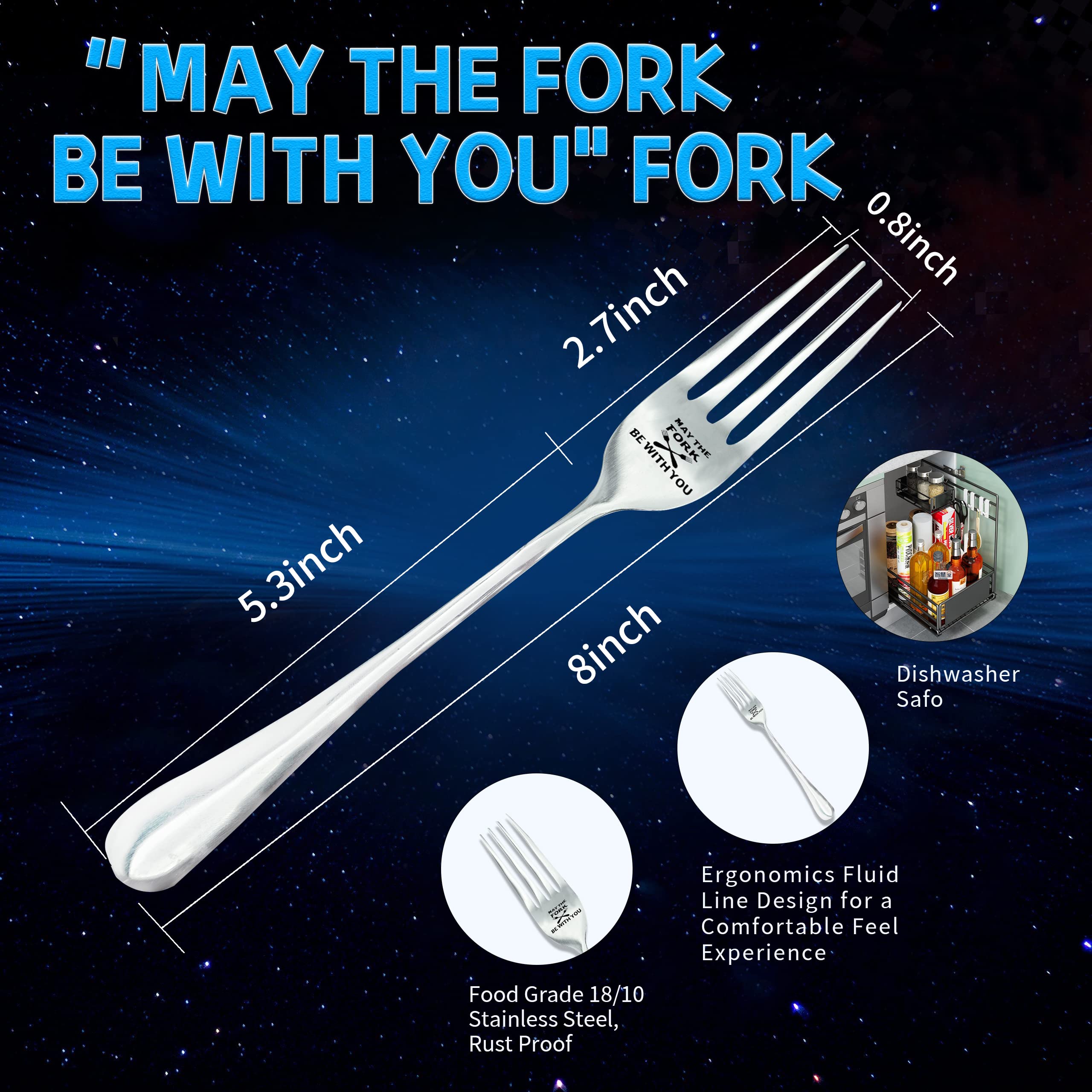 VICKHU May The Fork Be With You Fork,StarWars Gifts,Gifts for Boyfriend Girlfriend Husband Mom Dad, Anniversary Christmas Valentines Gifts