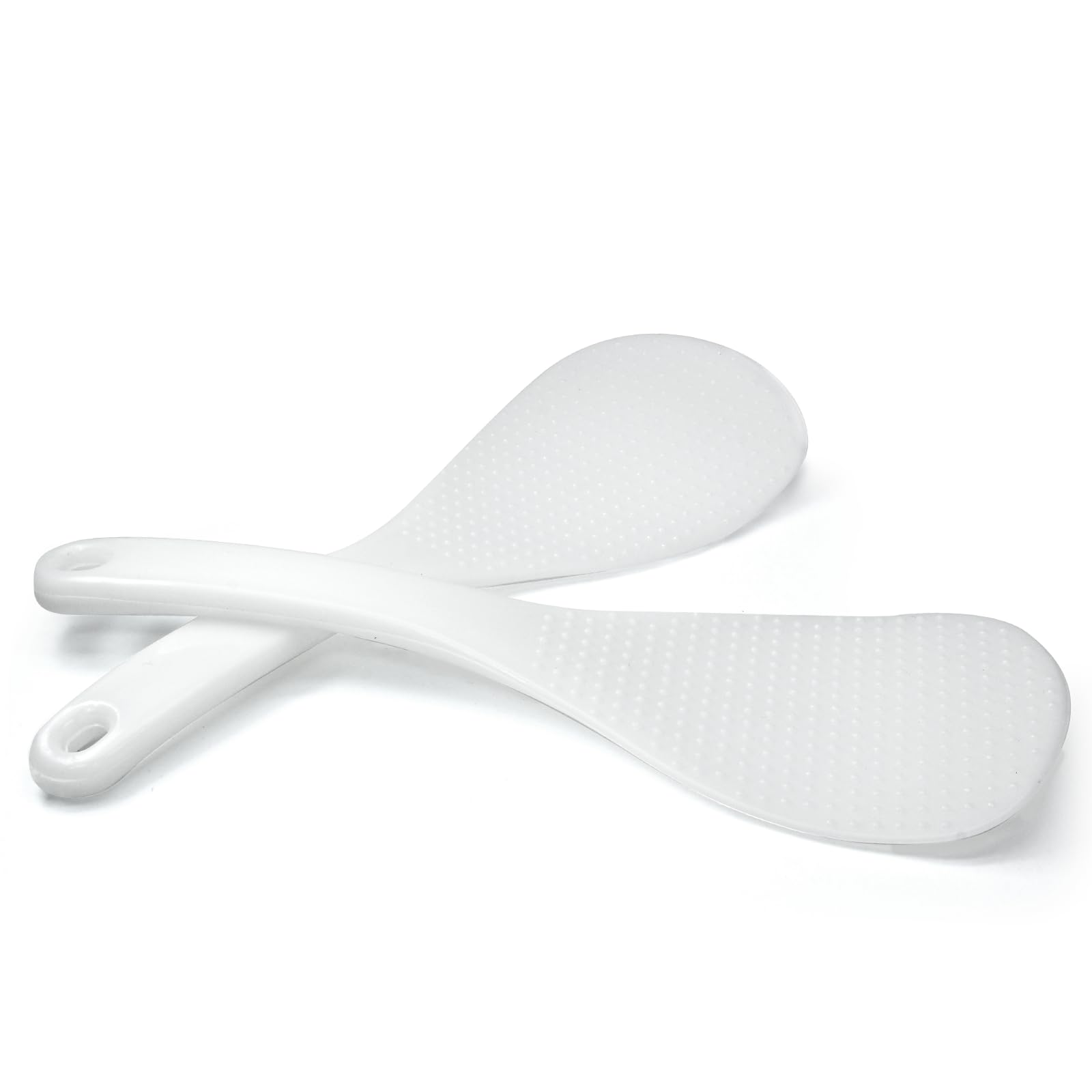 Vonty 2pcs Plastic Rice Paddle Spoon 7.5 Inch, White