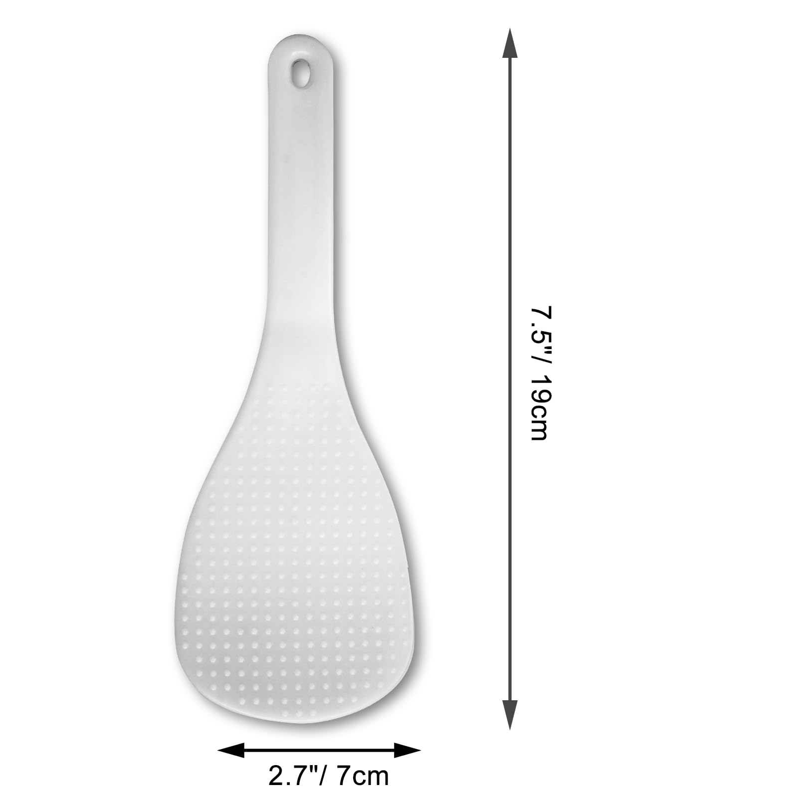 Vonty 2pcs Plastic Rice Paddle Spoon 7.5 Inch, White