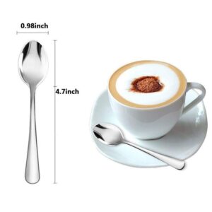 Wesdxc56 Demitasse Espresso Spoons Set of 12, Mini Coffee Spoon, 18/10 Stainless Steel Small Spoons for Dessert, Tea, Appetizer, 4.7