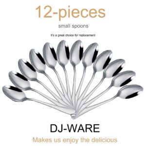 DJ-WARE Small Teaspoons Stainless Steel Tea Spoons Set of 12, 5.5 Inch