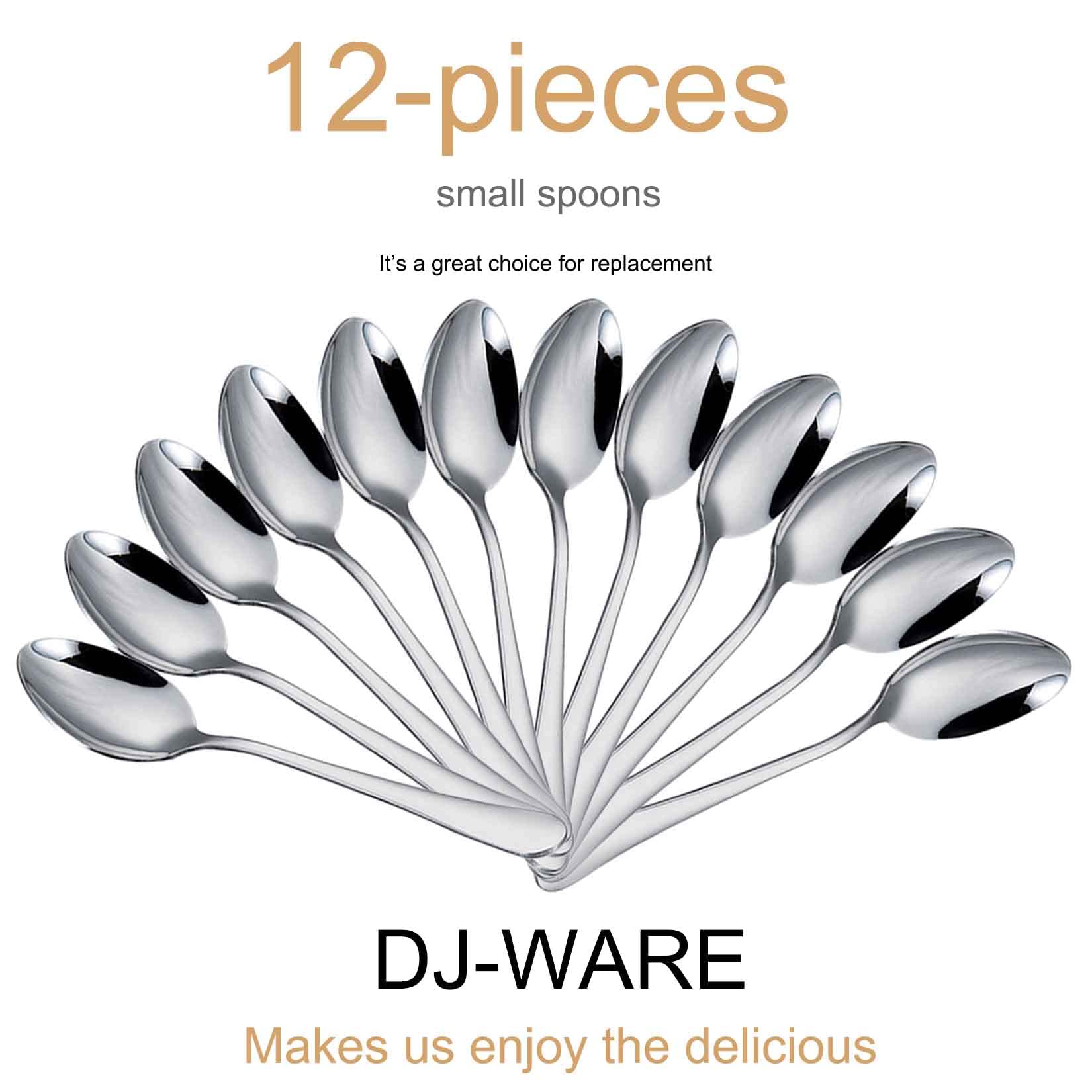 DJ-WARE Small Teaspoons Stainless Steel Tea Spoons Set of 12, 5.5 Inch