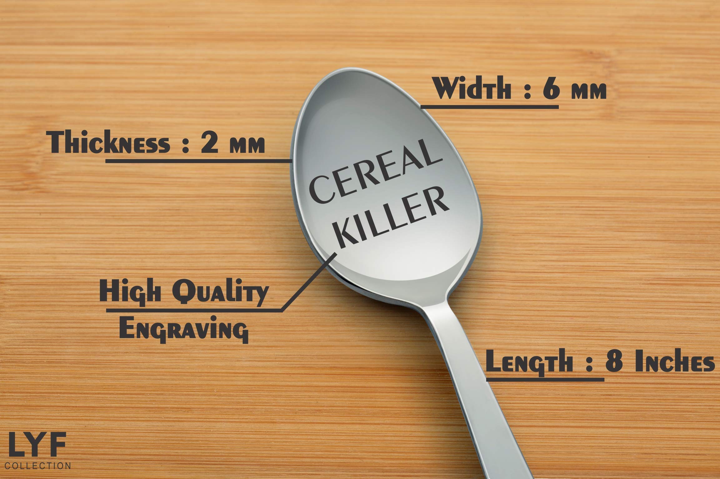 LYF Collection Cereal Killer Spoons - Perfect Cereal Lover Gift-Cereal Spoon Best Teenager Gifts On The Market - Crafted