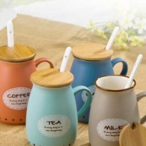 VNDEFUL 5PCS Stir-stirring Spoon With Ceramic Handle Creative Spoon Coffee Spoon